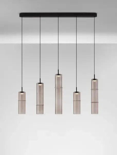 Designový lustr Sano 5 line Smoky