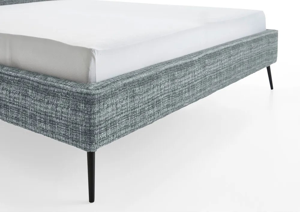 Modrá čalouněná dvoulůžková postel bez roštu 180x200 cm Infinity – Meise Möbel