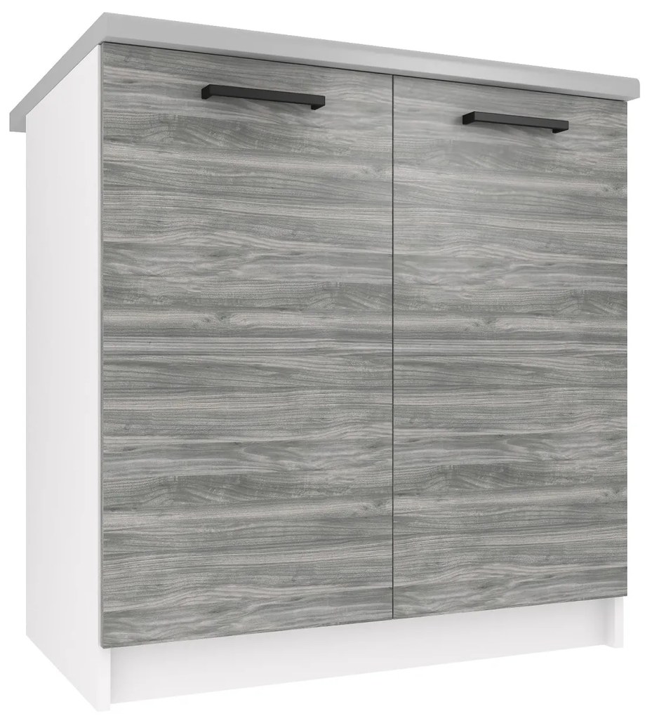 Kuchyňská skříňka Belini spodní 80 cm šedý antracit Glamour Wood s pracovní deskou  TOR SD80/0/WT/GW/0/B1