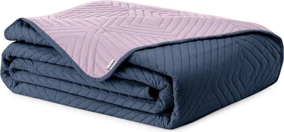 Růžový/tmavě šedý prošívaný přehoz z mikrovlákna 240x260 cm Softa – Restilo