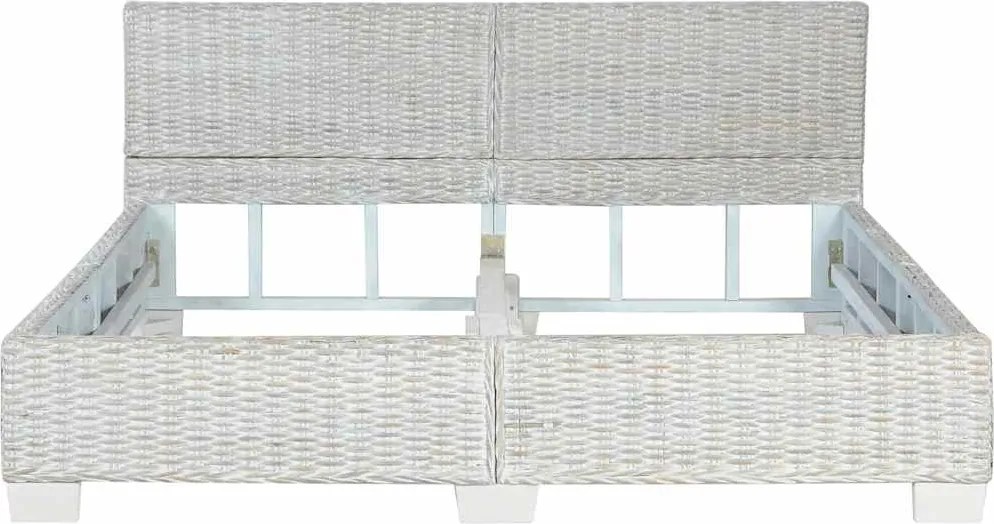Rám postele šedý přírodní ratan 160 x 200 cm 283092
