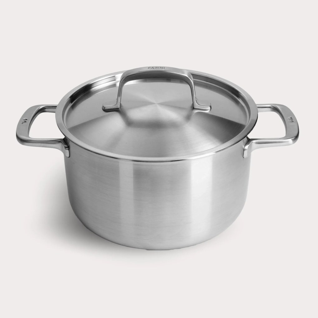 Fabini Beznýtový kastrol z vícevrstvé nerezové oceli s poklicí Ø 24 cm (5,5 l) - rozbaleno