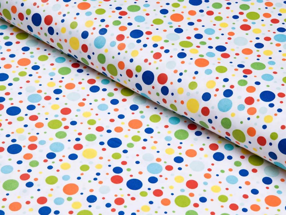Biante Dětský bavlněný povlak na polštář Sandra SA-006 Barevné puntíky na bílém 45 x 45 cm