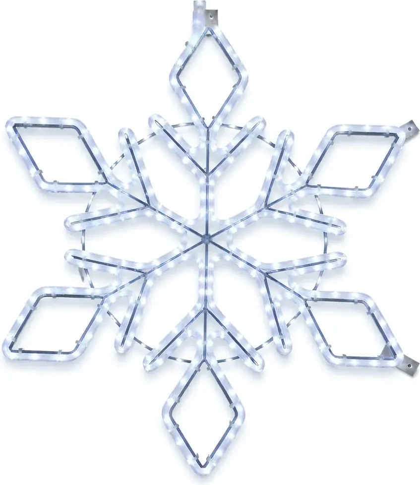Easy Fix 2D LED světelná vločka XI, Ø 89 cm, ledově bílá, závěsný, hliník