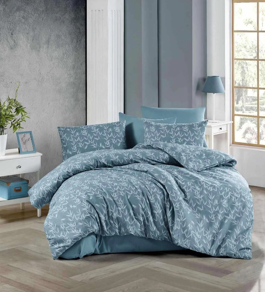 Povlečení bavlněné Bambo Modré 200x140cm+90x70cm TiaHome