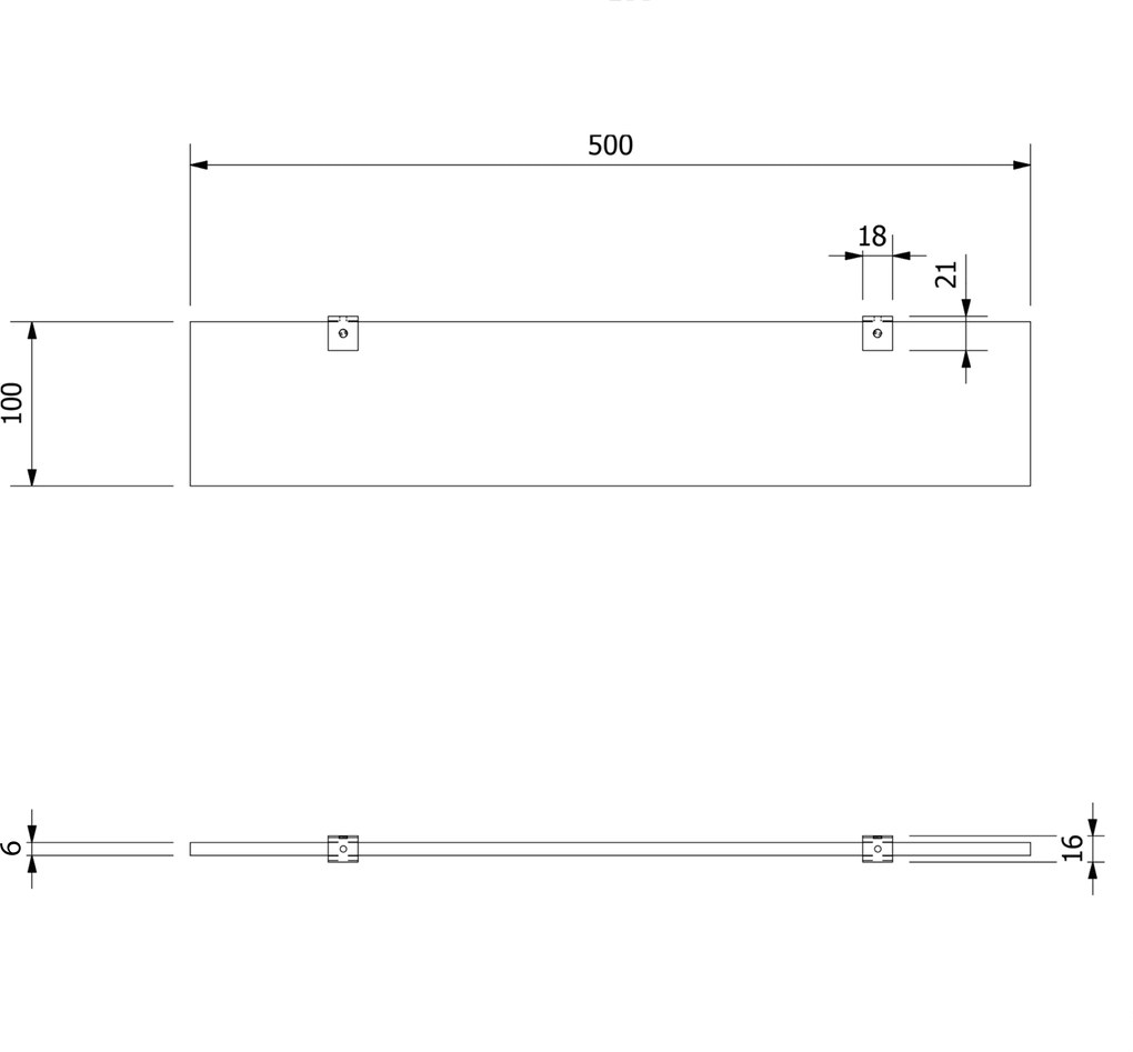 Aqualine, SAMBA skleněná police, chrom, SB115
