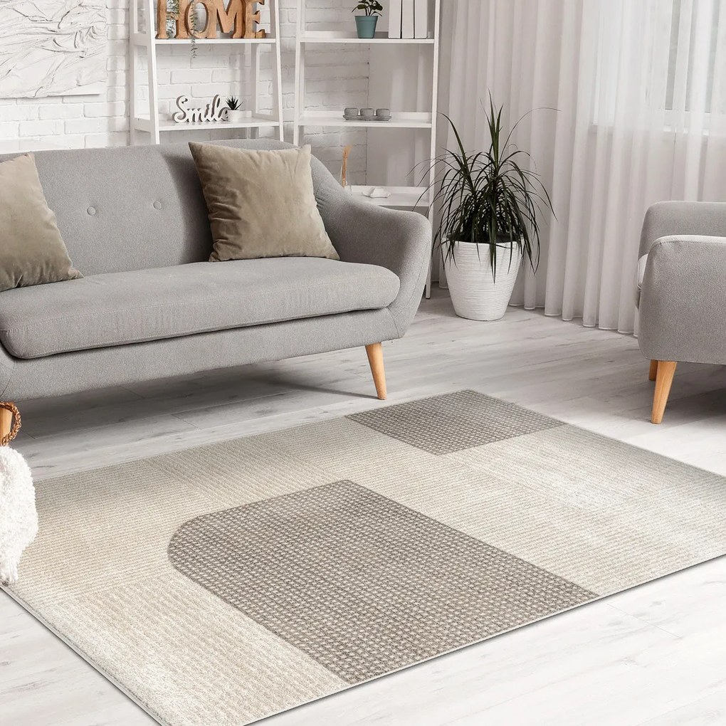 Dywany Łuszczów, Kusový koberec Fusion 0805 cream/beige, 200x290, béžová, kancelář