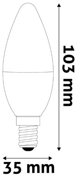 Prémiová LED žárovka svíčka E14 6,5W 806lm, teplá, ekv. 60W, 3 roky