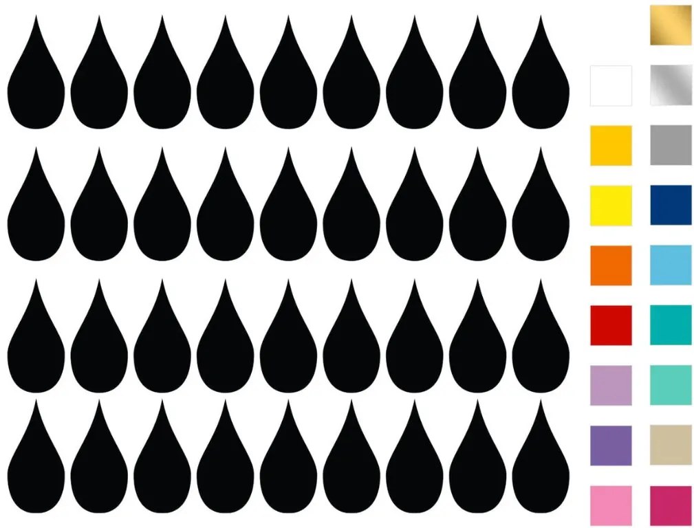 Nástěnné samolepky KAPKY do dětského pokoje Zvolte barvu: Žlutá