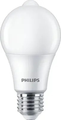 Philips Sensor A60 E27 8W / LED žárovka / matný kryt / teplá bílá / 80