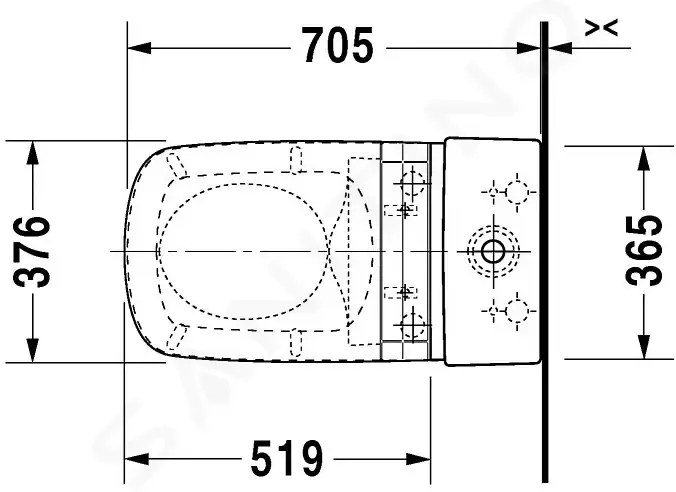 DURAVIT - DuraStyle WC kombi mísa pro SensoWash, bílá (2156590000)