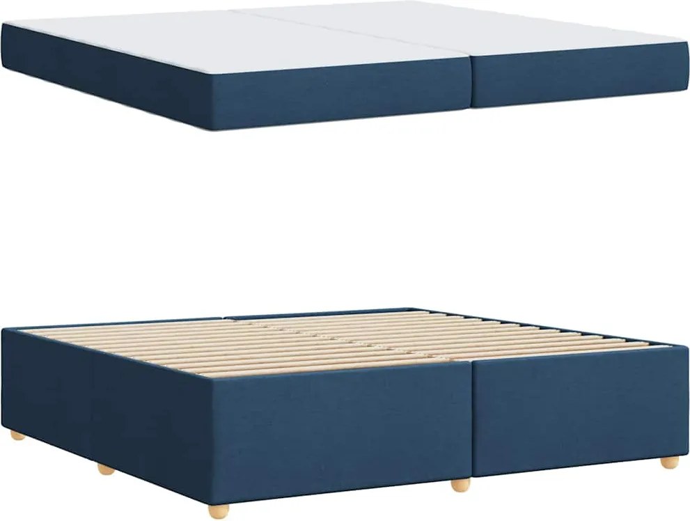 Rám postele s matrací Modrá 200 x 200 cm textil 3399383