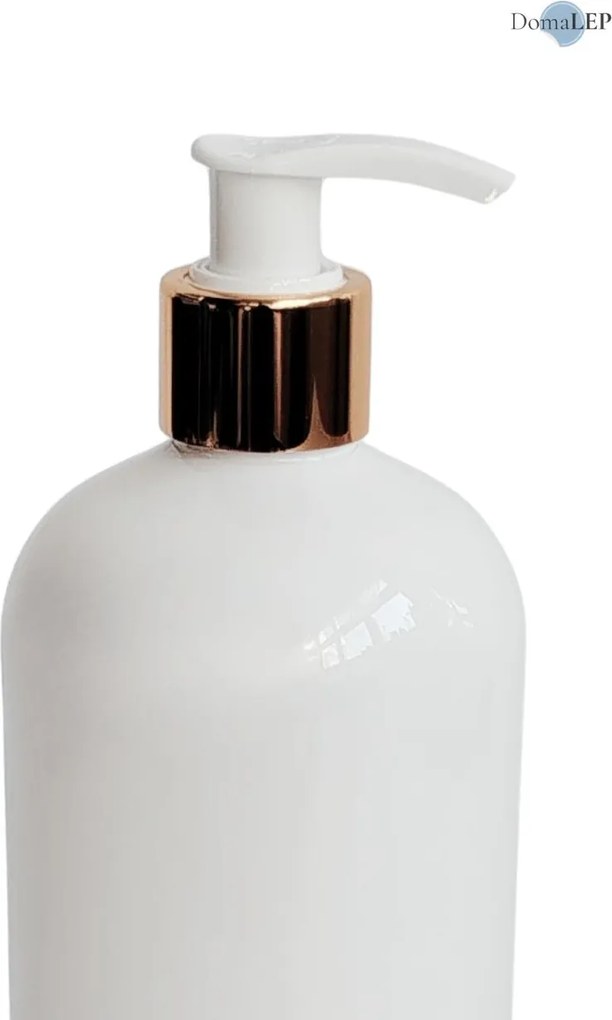 Dávkovač na mýdlo 500 ml bílý s bílo-zlatou pumpičkou BELA