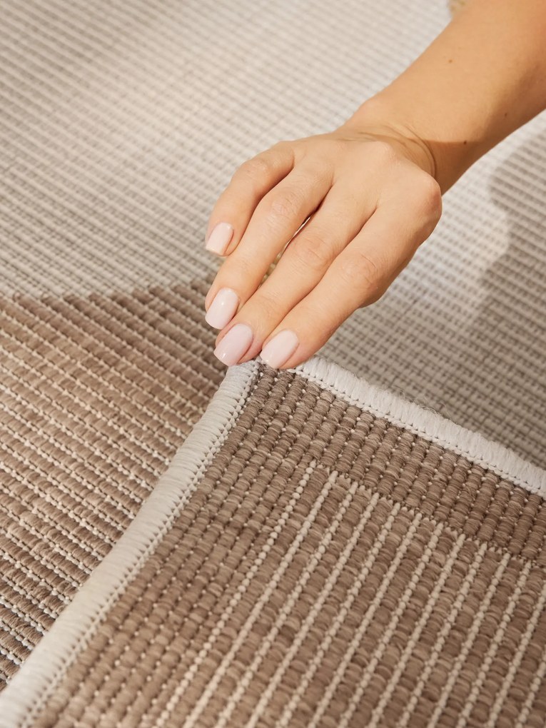 NORTHRUGS, Kusový koberec Duet Bowen 106245 Beige/White - na ven i na doma, 200x290, béžová, chodba / předsíň
