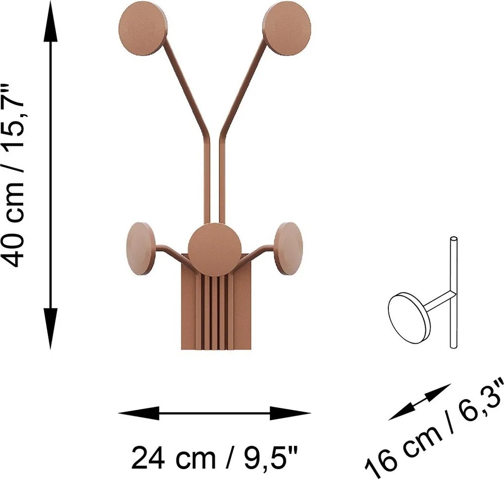 Nástěnný kovový háček Giraffe 24 cm bronz