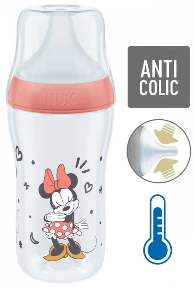 Kojenecká láhev NUK Perfect Match MICKEY Temperature Control 260 ml red Barva: Červená