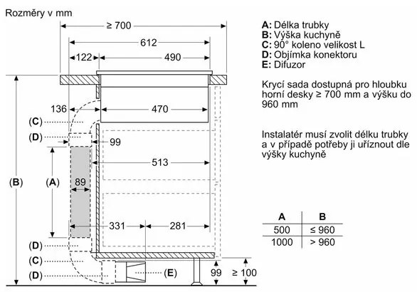 Siemens ED611BS16E Indukční varná deska s odsavačem par