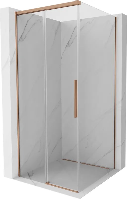Mexen Rox, posuvný sprchový kout 120 x 120 cm, 8mm čiré sklo, měděný matný profil, 8C2-120-120-65-00