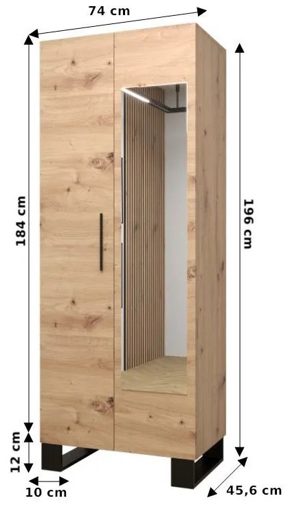 Předsíňová sestava Amanda 14 (dub artisan + růžová). 1085975