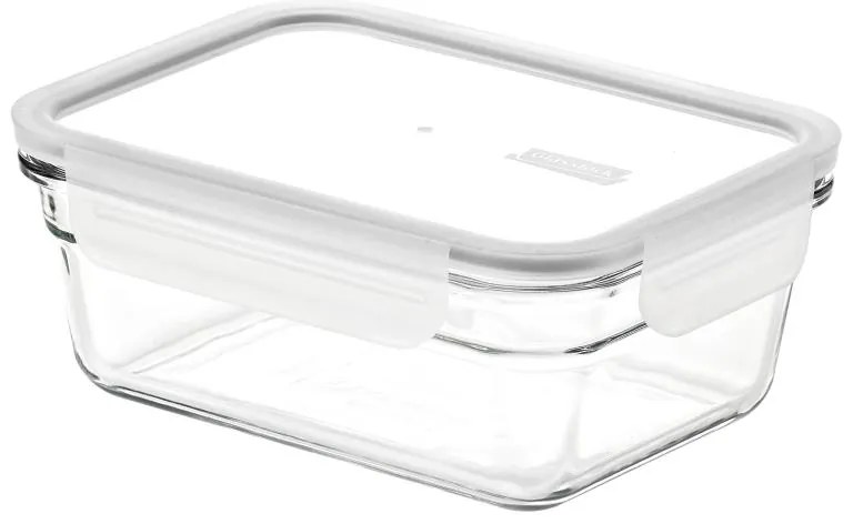 GLASSLOCK SKLENĚNÁ OBDÉLNÍKOVÁ NÁDOBA 900 ML BÍLÁ