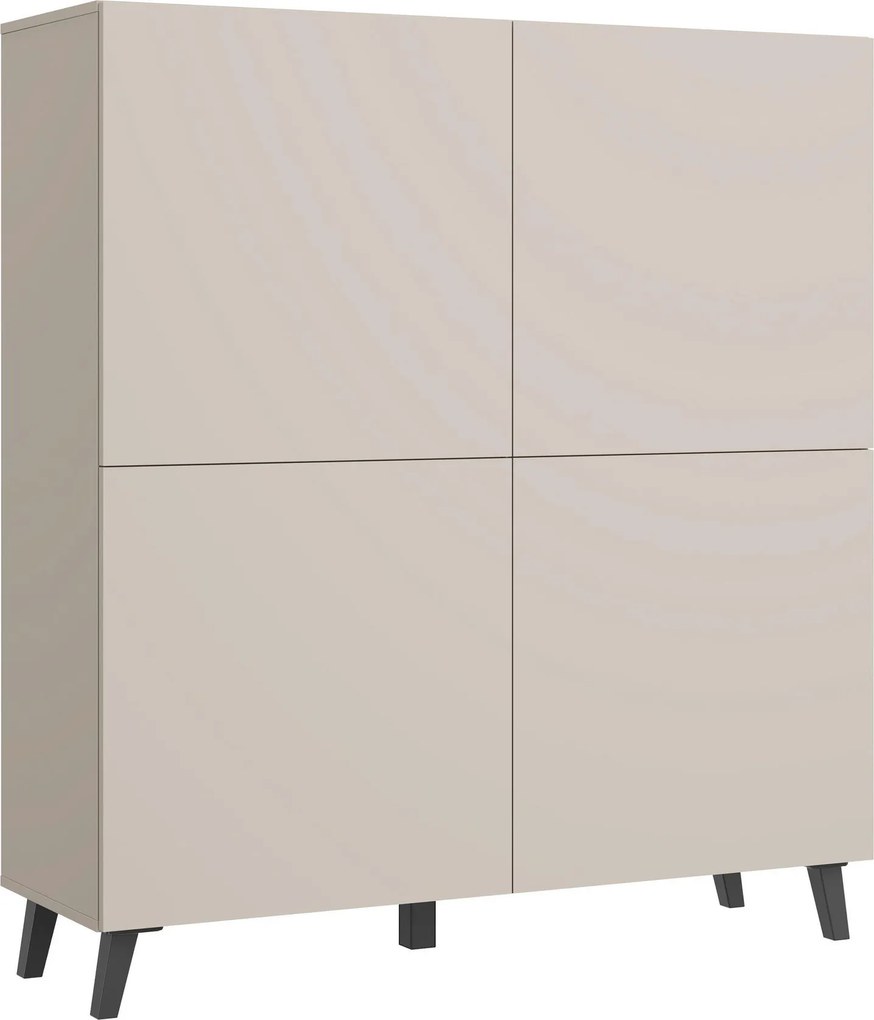 XXXLutz VYSOKÁ KOMODA, béžová, kašmírová, 120/128/39 cm P & B - Online Only komody - 002778008203