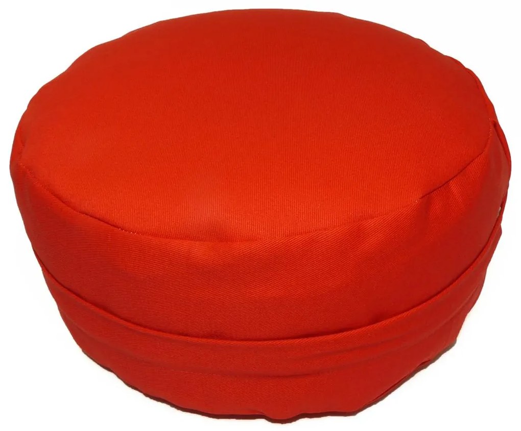 S radostí - vlastní výroba Pohankový sedák jednobarevný - červený Velikost: ∅30 x v12 cm