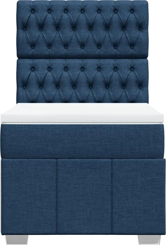 Box spring postel s matrací modrá 90x200 cm textil 3293864