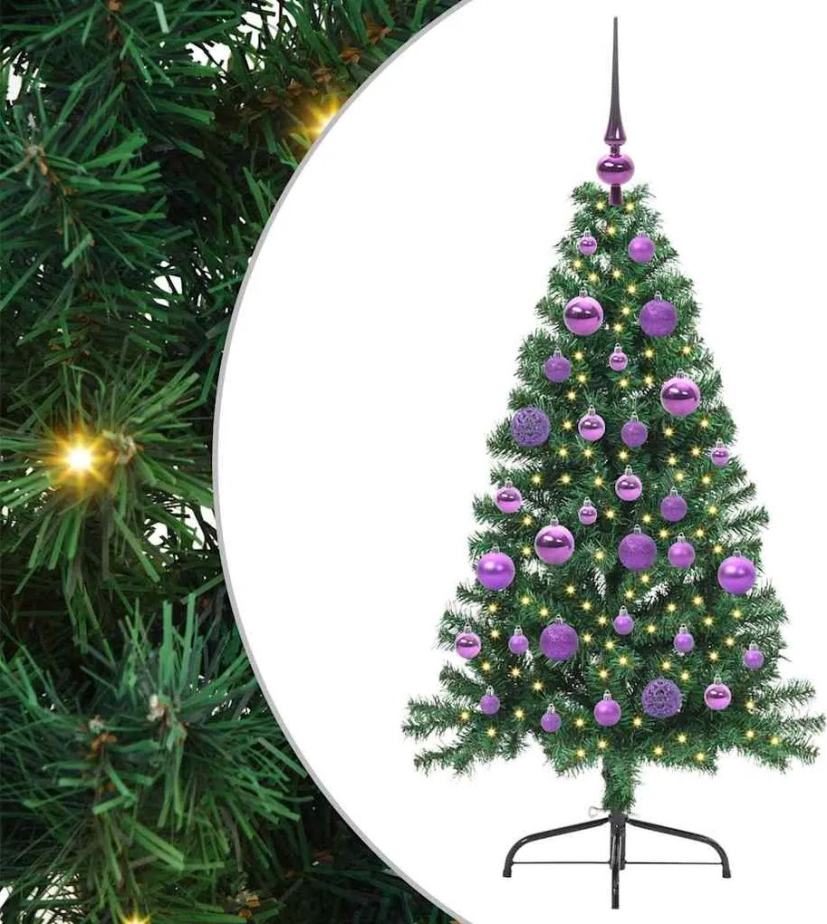 Umělý osvětlený vánoční stromeček Zelená 120 cm PVC 3396995