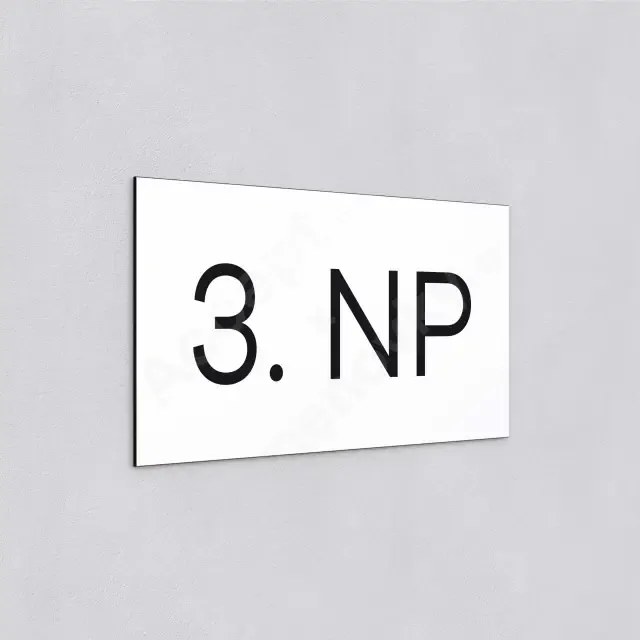 ACCEPT Označení podlaží "3. NP" - stříbrná tabulka - černý popis