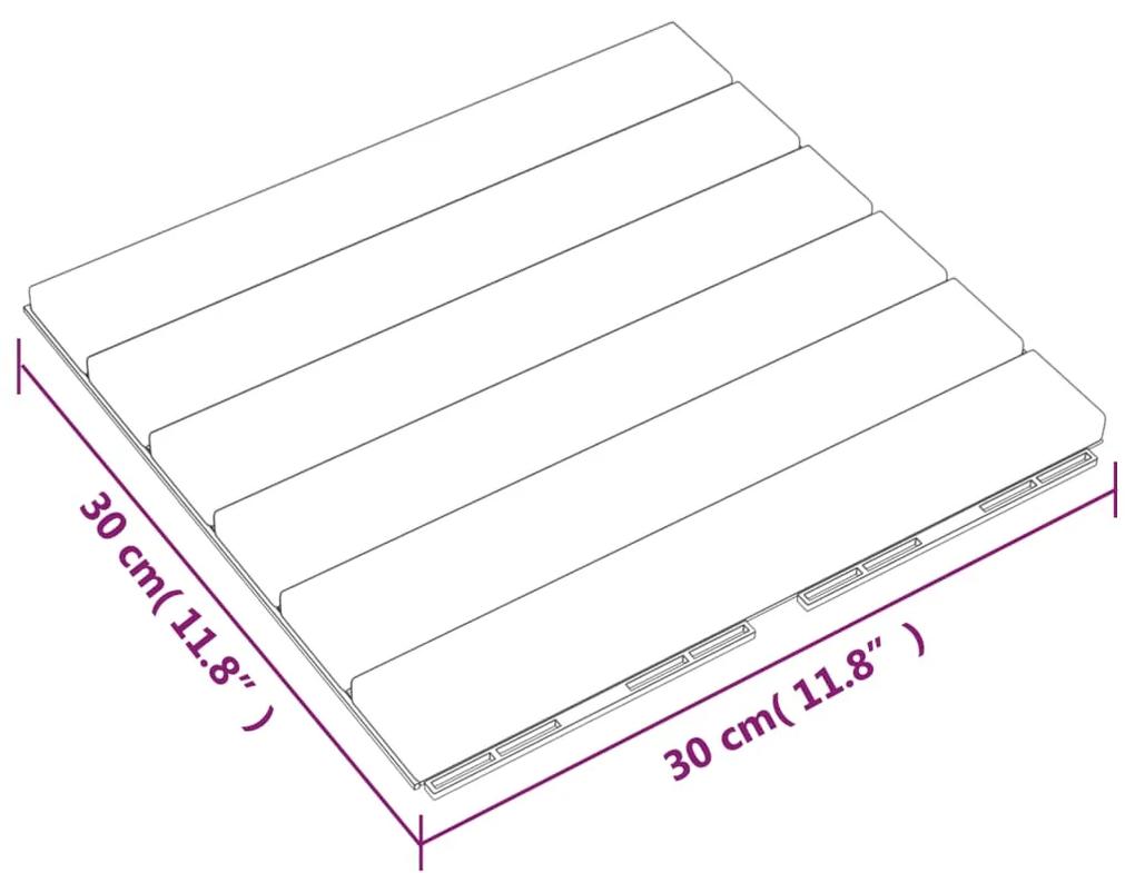 Terasové dlaždice 20 ks 30 x 30 cm masivní teak vertikální vzor,  3152102