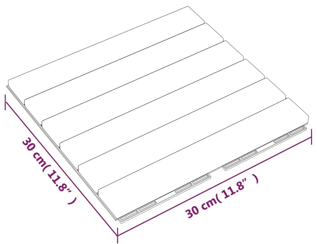 Terasové dlaždice 20 ks 30 x 30 cm masivní teak vertikální vzor,  3152102