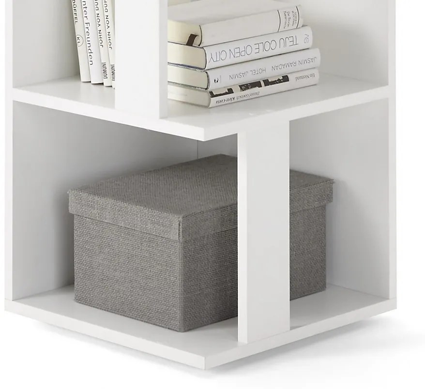 Rohový regál s přihrádkami Corner Shelf, bílý