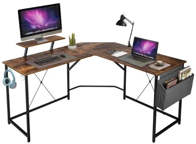 Rohový kancelářský stůl AMORA Rustic