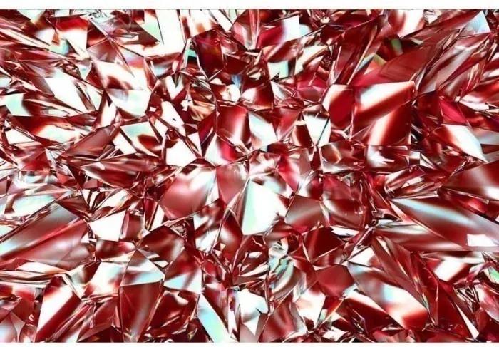 DIMEX | Samolepicí vliesová fototapeta na zeď Červený krystal MA-5-0281 | 375 x 250 cm | červená, bílá