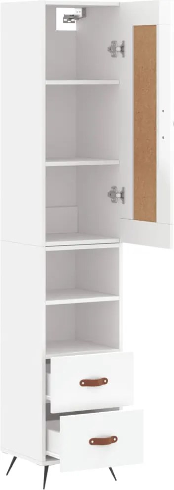Skříň highboard bílá s vysokým leskem 34,5x34x180 cm kompozit 3200235