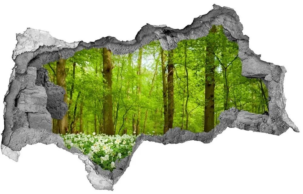 Wallmuralia Nálepka fototapeta 3D výhled Květiny v lesem 95x73 cm
