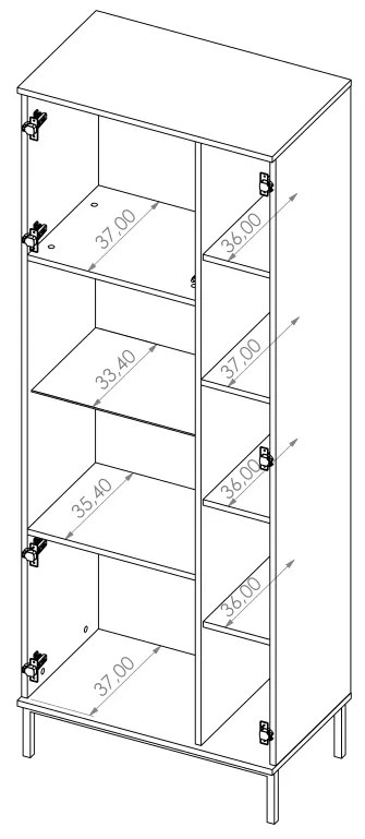 GiB Meble VITRÍNA PULA WIT 70 SITE / SITE Barva: Portland Ash Black