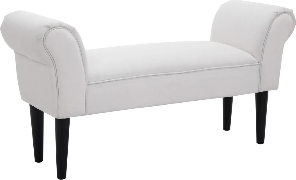 HOMCOM Čalouněná lavice na konci postele s opěrkami pro ložnici, obývací pokoj a chodbu 102x36x51 cm, nosnost 130 kg | Aosom