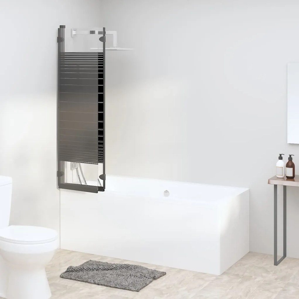 Skládací Sprchová Zástěna 3 Panely 130 X 130 Cm Esg Černá