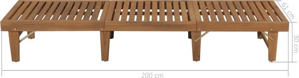 vidaXL Skládací zahradní lehátko s poduškou masivní akáciové dřevo [3064172] Barva: Šedá