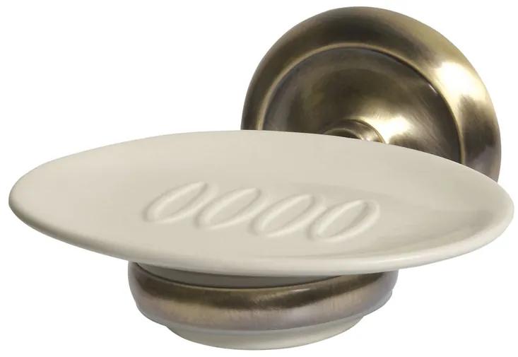 Erga Deco, keramická miska na mýdlo, antická mosaz, ERG-00405