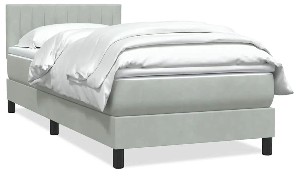 Box Spring Postel s matrací Světle šedá 90x220 cm Samet 3316431