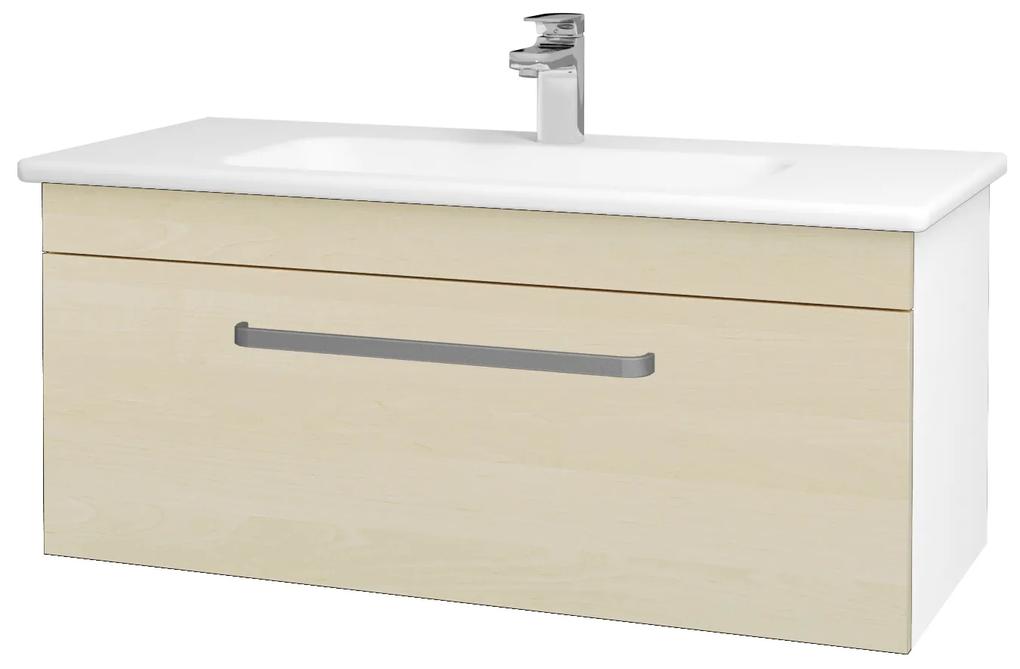 Dřevojas Koupelnová skříň ASTON SZZ 100 Varianta: N01 Bílá lesk / Úchytka T01 / D21 Tobacco