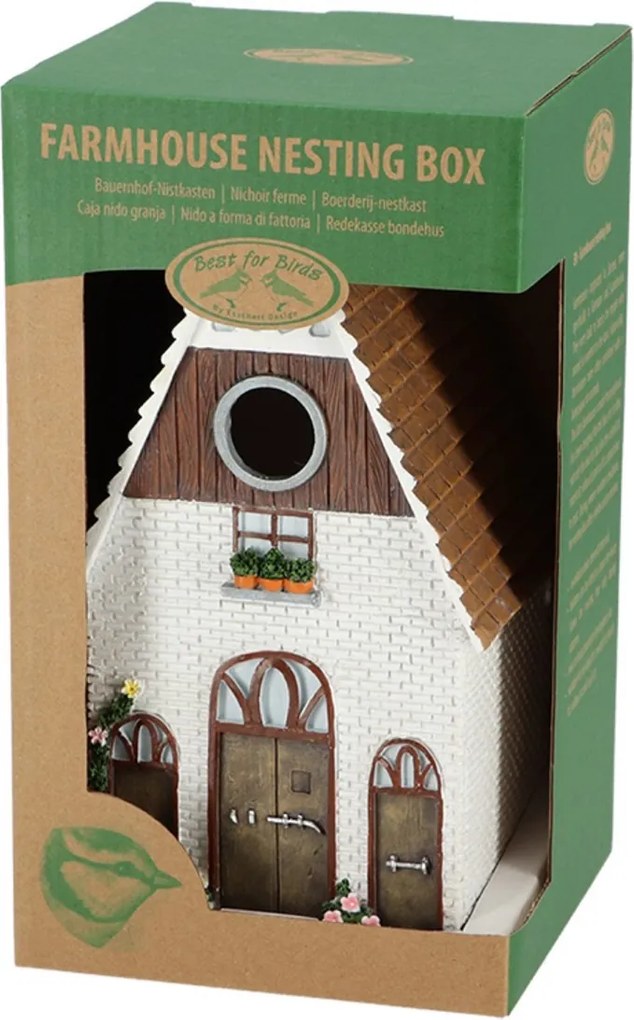 Ptačí budka Farm, 24,5x13,5x13 cm, polyresin, vícebarevná