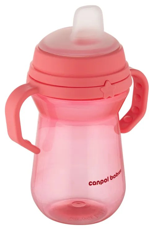 Canpol babies Hrneček se silikonovým pítkem FirstCup 250ml růžový