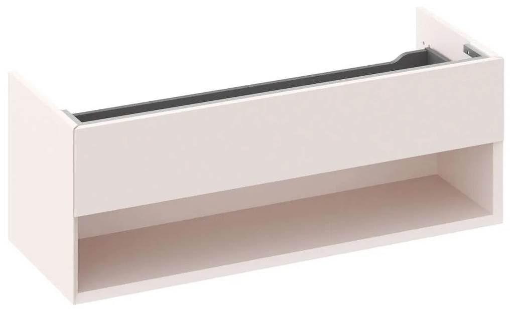 Ravak Lite - Umyvadlová skříňka 120x45x43 cm, 1 zásuvka, Alabaster Pink X000001872