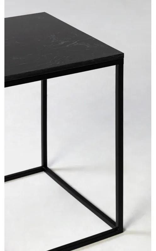 Mramorový odkládací stolek Laval 45 cm černý