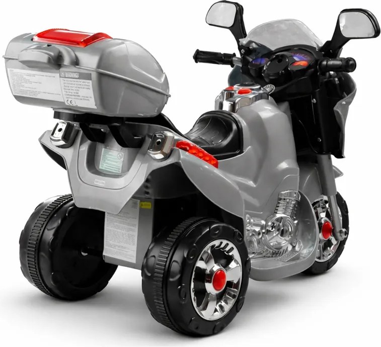 LEAN CARS Elektrická motorka pro děti HC8051, stříbrná