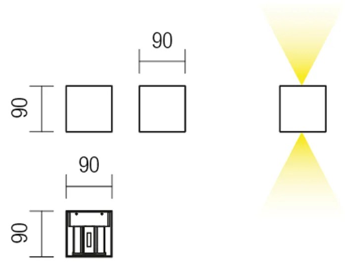 Redo 01-2809 nástěnné LED svítidlo Amplitude matně černé, 7W, 3000K, 9cm