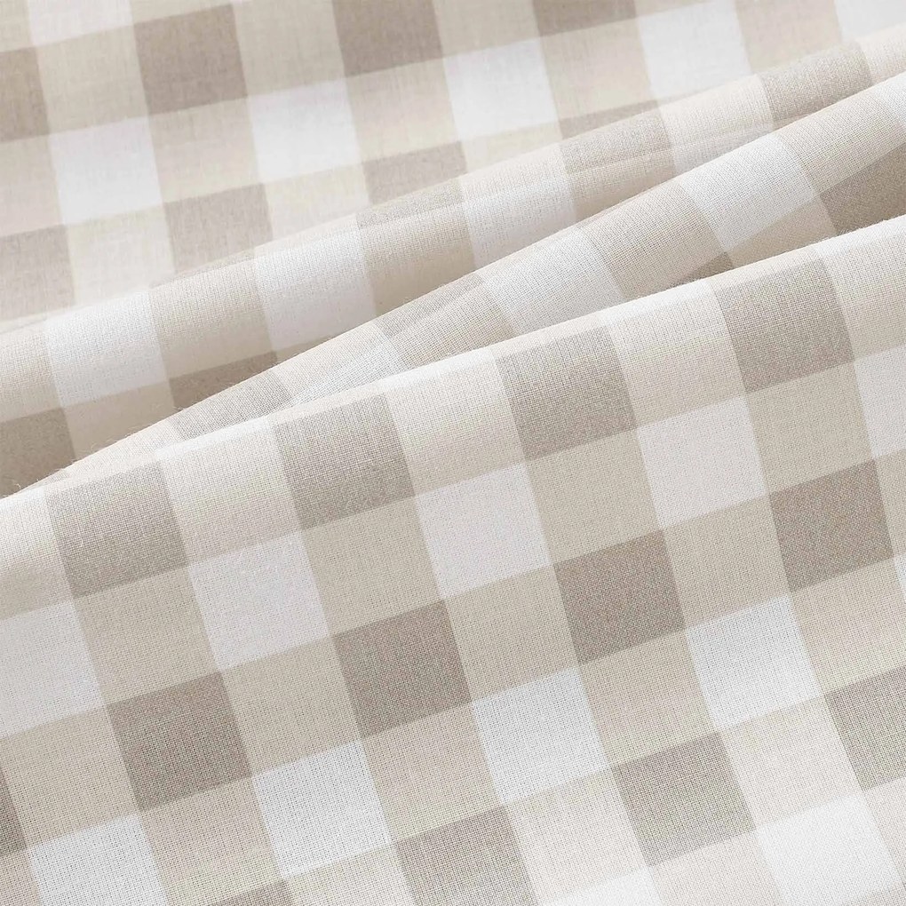 Goldea hranatý ubrus 100% bavlněné plátno - latte kostičky 120 x 160 cm